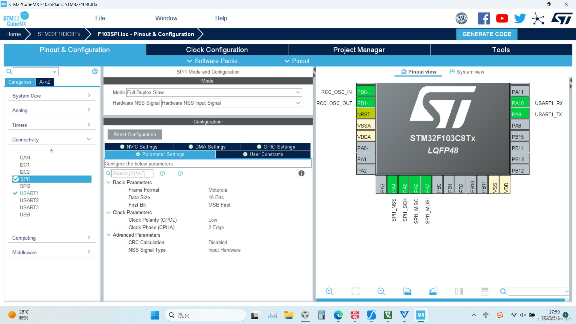 DSP280049C初学（2）-关于DSP280049C与STM32F103C8T6之间的SPI通讯记录-CSDN博客