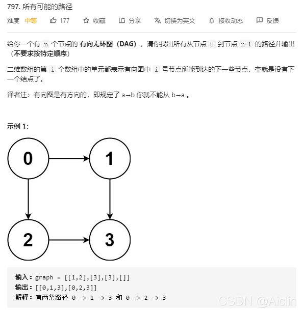 797 (有向无环图)所有可能的路径(medium) 1575 (汽车加油问题)统计所有可行路径(hard) 332 重新安排行程