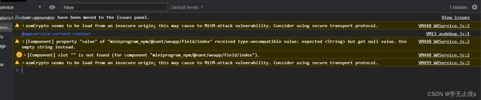 微信小程序使用vant时报警告_在uni-app中使用vant的输入框组件时,[component] property "value-CSDN博客