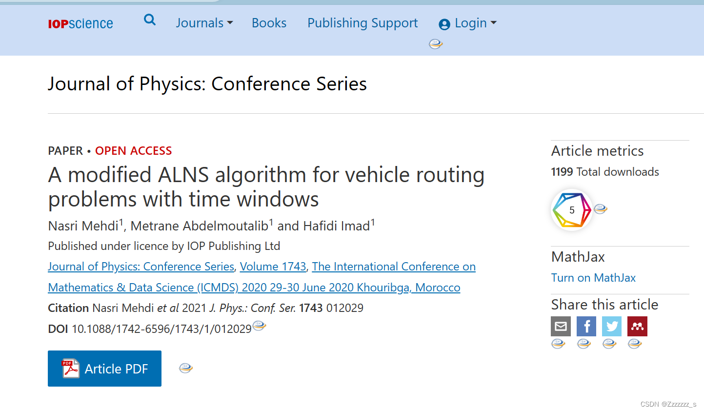 A modified ALNS algorithm for vehicle routing problems with time windows_alns中的惩罚因子、奖励因子以及概率阈值是 ...