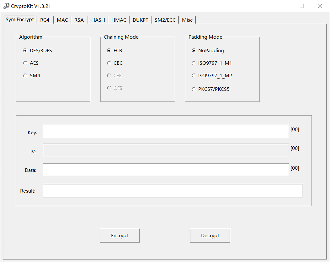 功能丰富的算法工具,支持RSA,ECC,SM2,AES,3DES,SM4,SHA等算法_sm3 hmac 工具-CSDN博客