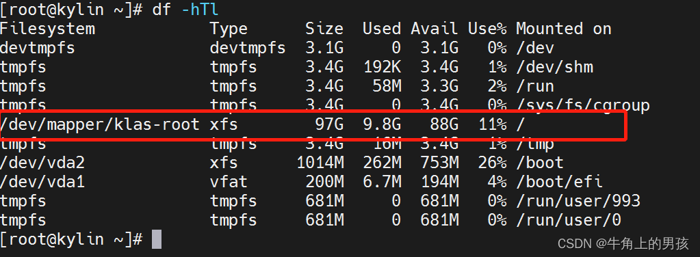 Kylin ext3/4 xfs手动扩容根分区_kylin-server-v10.gfb-release-2204-build03.arm64.is-CSDN博客