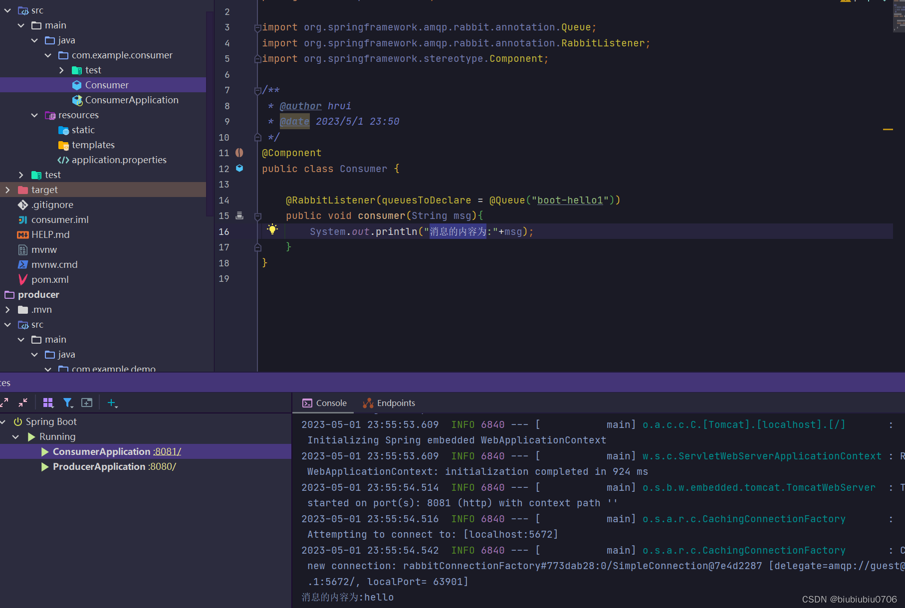 Springboot整合rabbitmqspringrabbitmqlistenersimpleprefetch Csdn博客