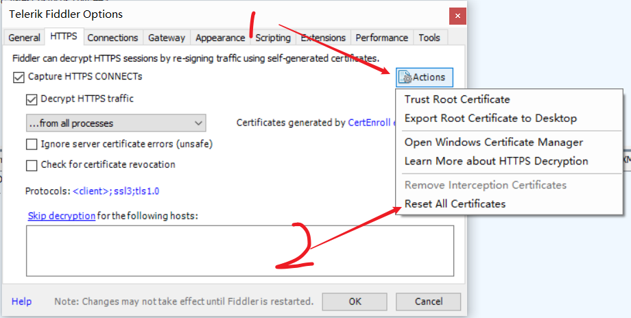 使用Fiddler抓取HTTPS的包（Edge、Google）_fiddler开启抓包edge报错-CSDN博客