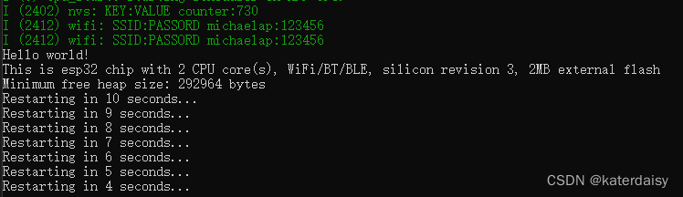 在ESP32 NVS中保存wifi ssid和password，并记录设备重启次数_esp32 保存wifi-CSDN博客