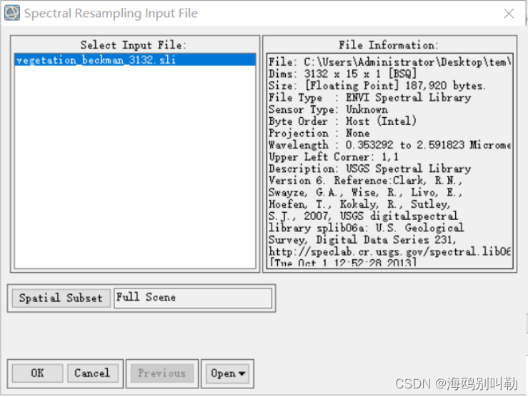 ENVI：标准库中光谱（.sli）重采样_光谱重采样-CSDN博客
