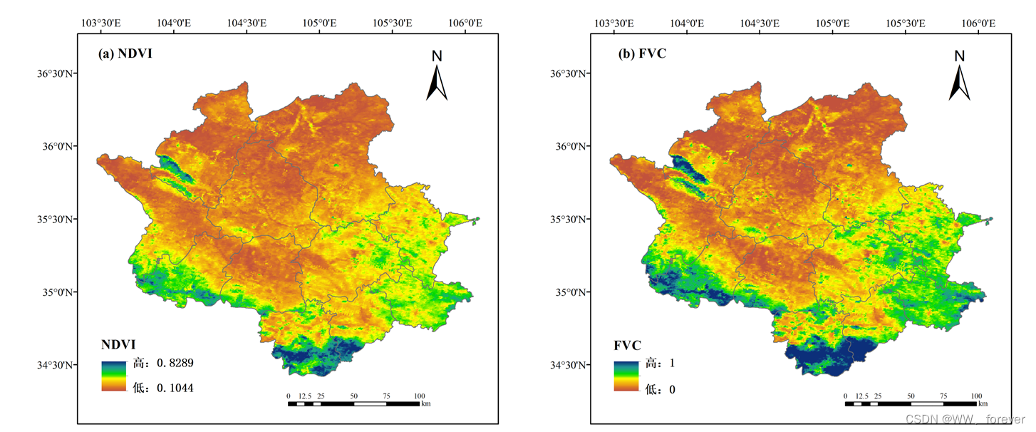 【ArcGIS】NDVI估算植被覆盖度FVC_arcgis计算ndvi植被覆盖度-CSDN博客
