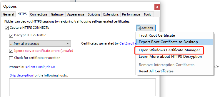 Fiddler如何清除已有证书（windows版）_火狐浏览器设置中的您的证书删除不了怎么回事-CSDN博客
