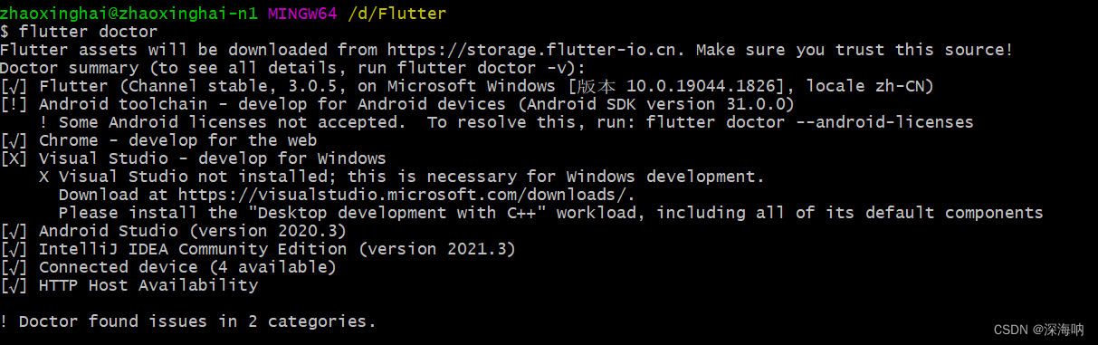 Flutter 环境变量配置和flutter doctor中的错误解决_visual studio - develop for windows ...