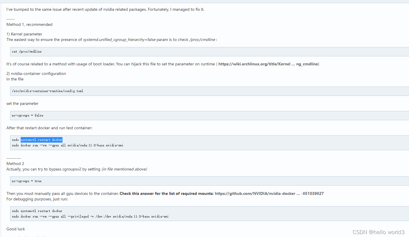 Docker配置gpu问题 Gpus Requires Api Version 1 40 But The Docker Csdn博客