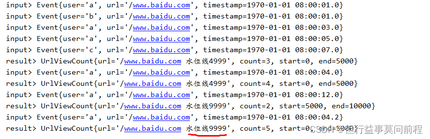 flink 处理迟到数据(Trigger、设置水位线延迟时间、允许窗口处理迟到数据、将迟到数据放入侧输出流、代码示例、迟到数据触发窗口计算重复结果处理)_flink处理迟到数据-CSDN博客
