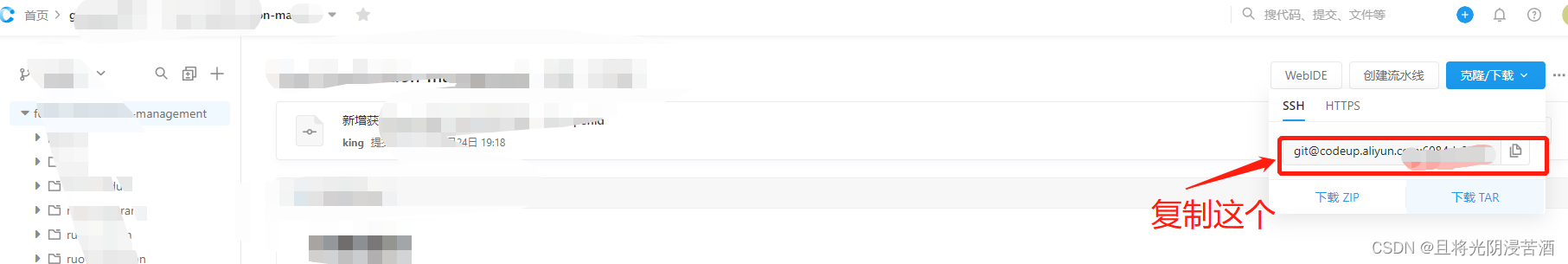 利用git拉下阿里云的云效中的项目代码_阿里云拉取代码-CSDN博客