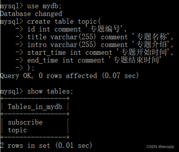 Mysql80作业在mydb数据库中创建topic表 Csdn博客 