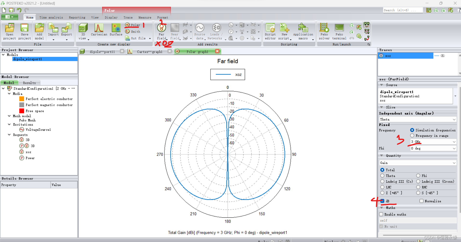 Feko仿真偶极子天线学习笔记_feko的舰艇-CSDN博客
