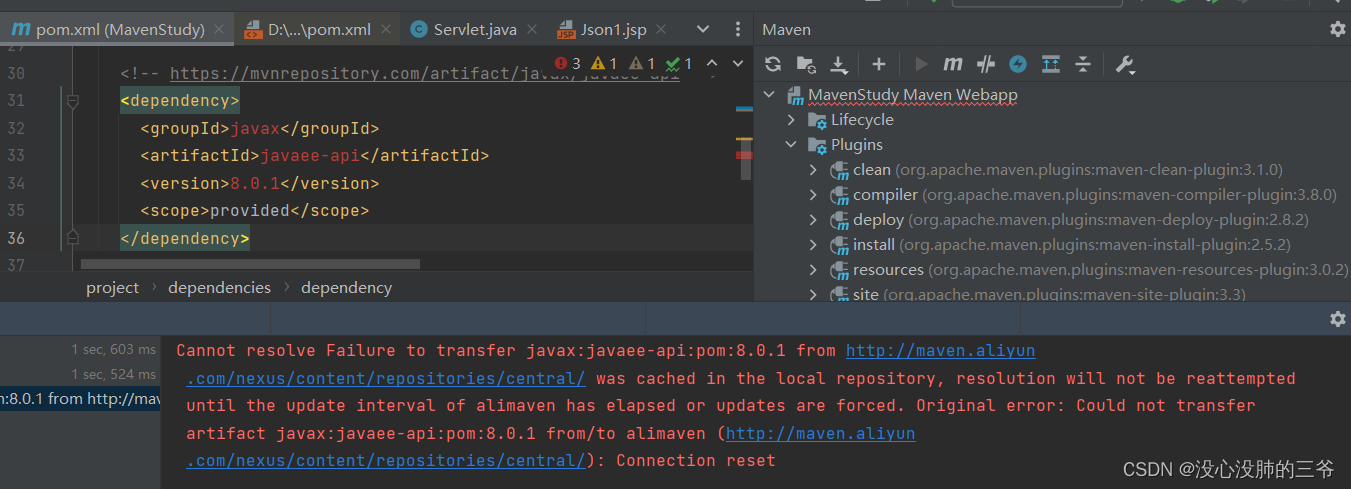 Maven项目导包报错，出现Connection reset_maven connection reset-CSDN博客