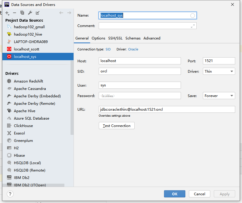 datagrip如何连接oracle中sys用户_sys用户连接oracle数据库-CSDN博客