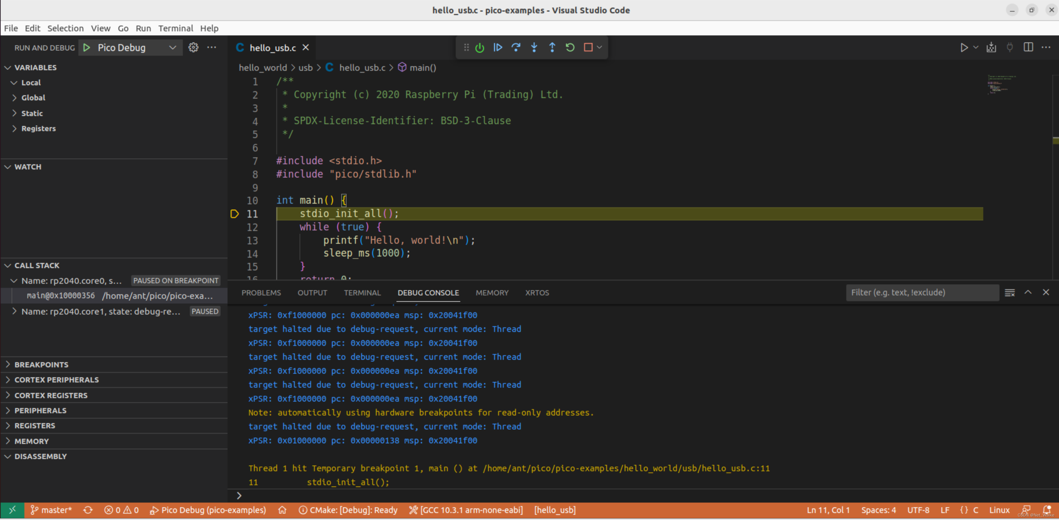 树莓派Pico在ubuntu中的开发环境配置_ubuntu vscode开发rp2040-CSDN博客