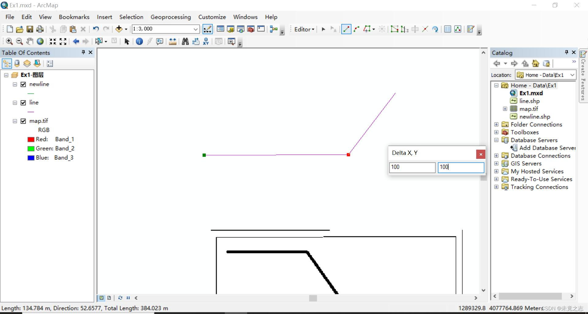 ArcGIS学习——1.线要素数字化操作_arcgis画指定长度的线-CSDN博客
