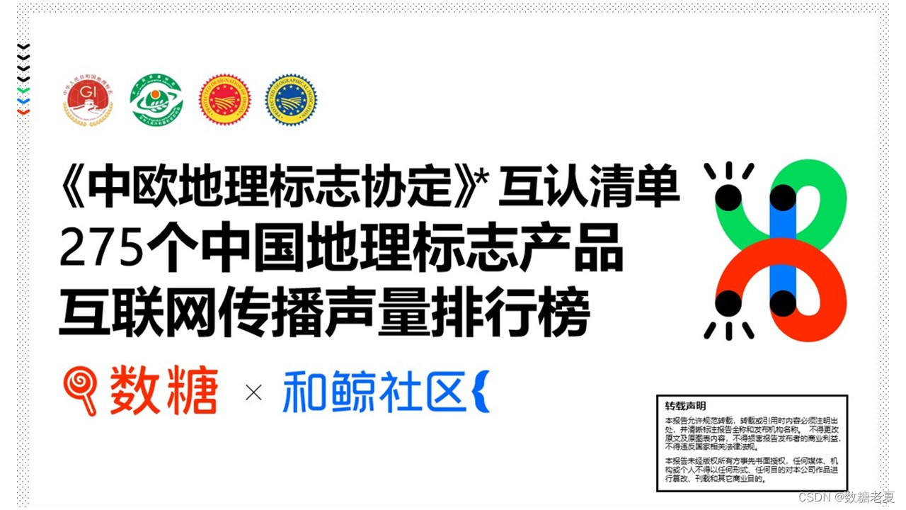 数糖科技：《中欧地理标志协定》中国地理标志产品互联网传播声量排行榜_〈中欧地理标志协定〉互认清单中国地理标志产品互联网传播声量及商业价值研究 ...