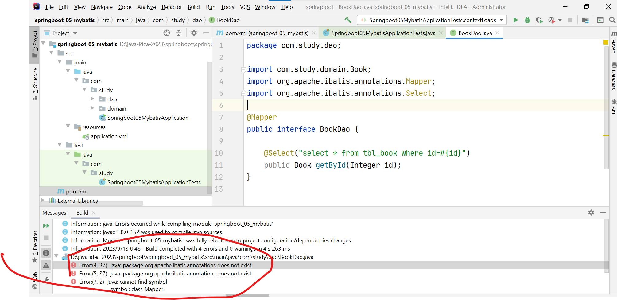 SpringBoot：“ibatis.annotation does not exist”和“mybatisplus.core.mapper does not exist”_cause ...