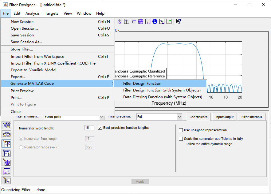 ADC RF中频采样 Vivado Verilog 联合 matlab 进行带通滤波器设计与仿真_adc matlab verilog-CSDN博客