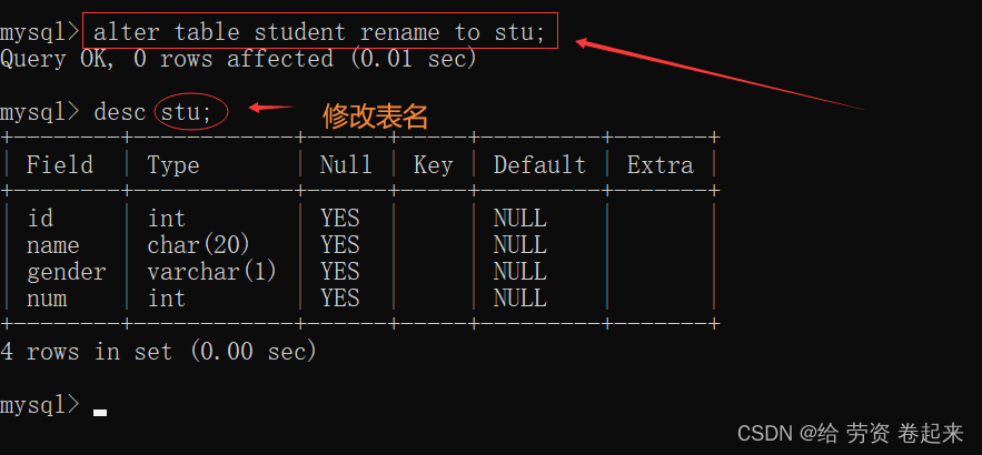 Mysql数据库入门（表格的操作） Mysql表格 Csdn博客
