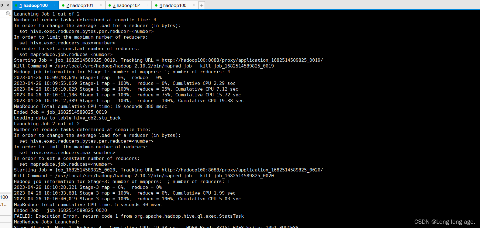 解决hive load local data报FAILED: Execution Error, return code 2 from org.apache.hadoop.hive.ql ...