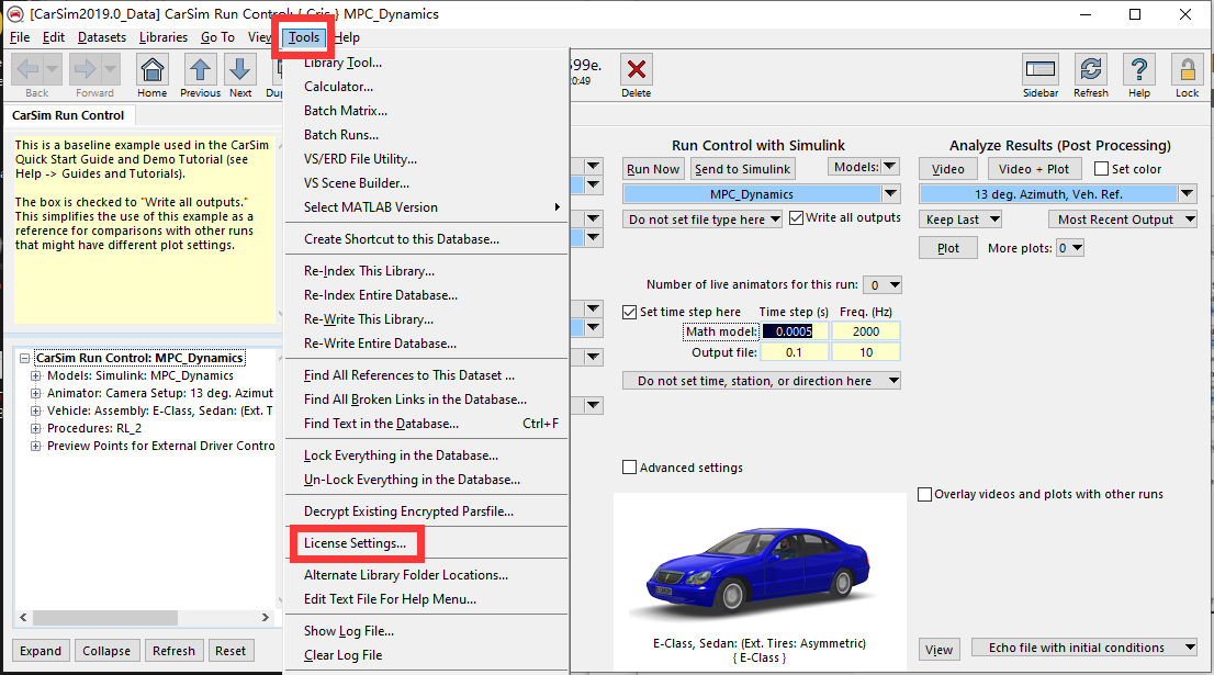 Carsim2019 错误：your license does not allow making a new run with the selected vehicle解决_your ...