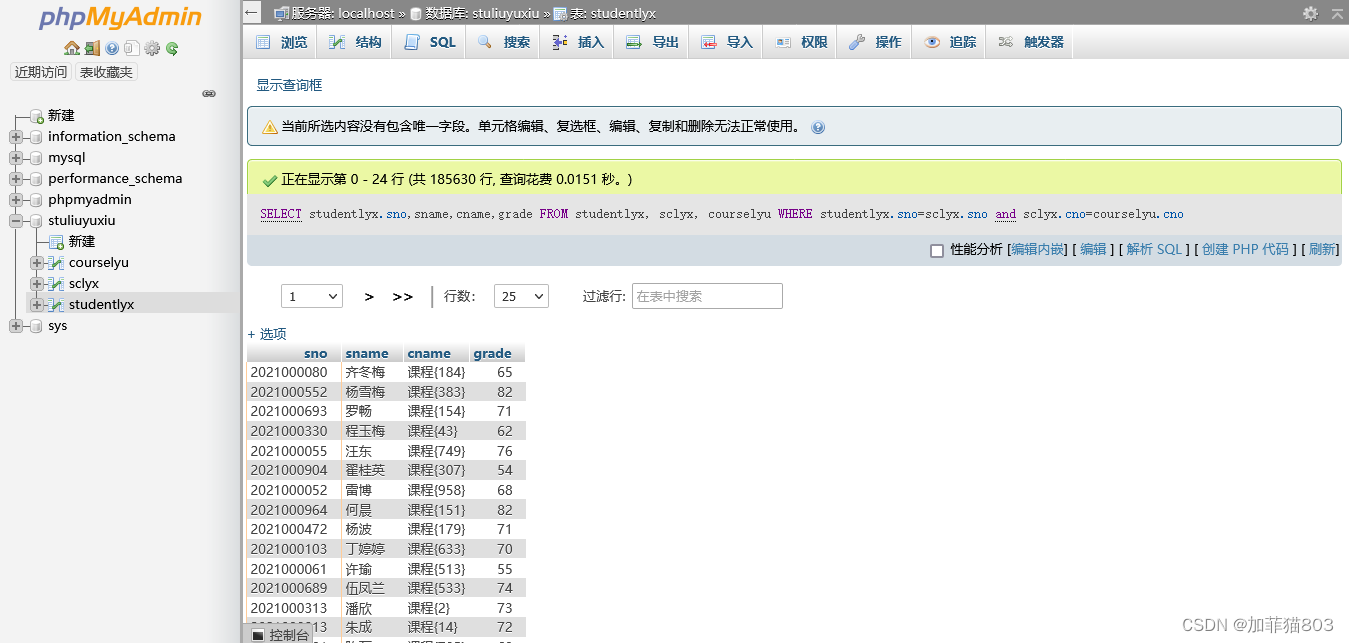 数据库实验六 连接查询查询所有有先修课的课程号和课程名 Csdn博客