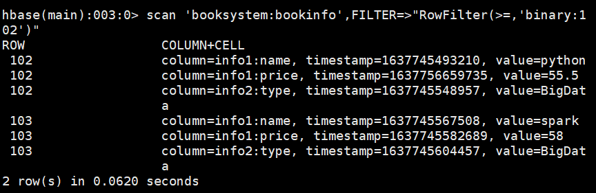 Hbase shell 过滤器（1）（实例讲解）-CSDN博客