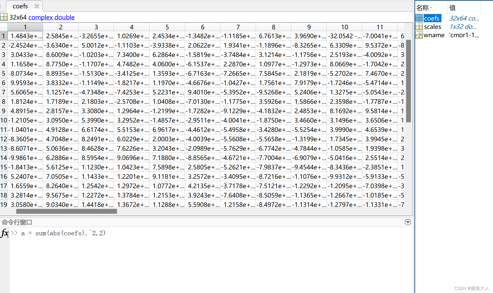 MATLABR2019a绘制小波系数实部等值线图和小波方差图-CSDN博客