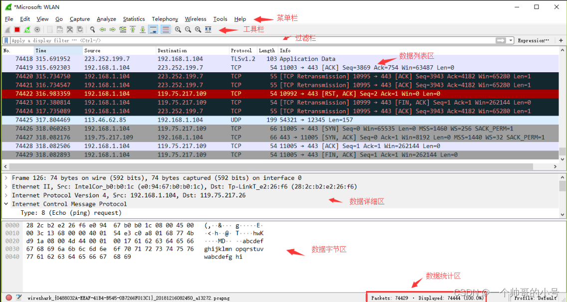 Wireshark分析PING命令的过程_1.用wireshark观察arp协议以及ping命令的工作过程-CSDN博客