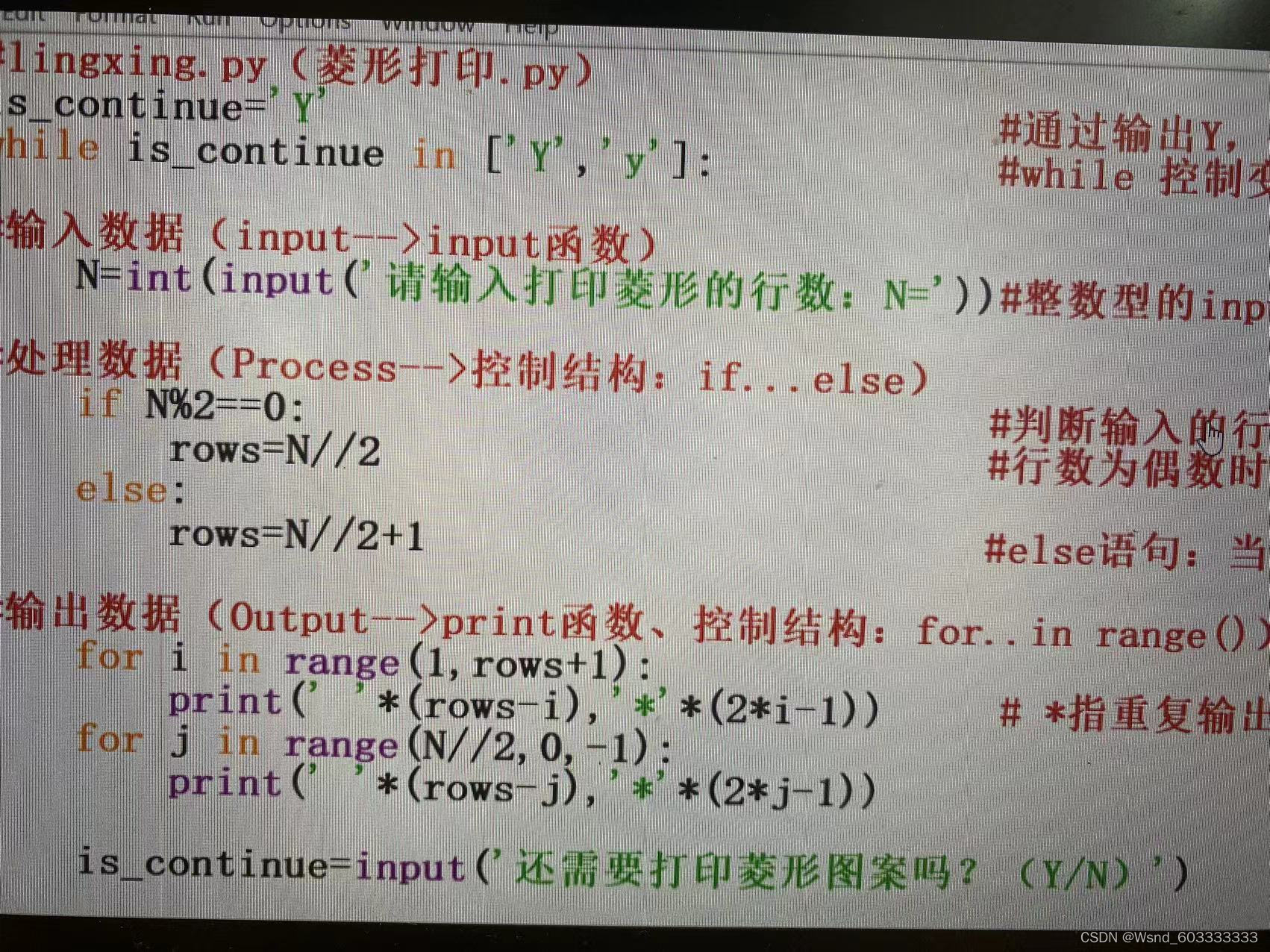 Python菱形图案打印 Csdn博客 