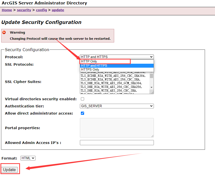 arcgis server10.5将https改为http，6443改为6080默认端口_arcgis6443和6080端口-CSDN博客