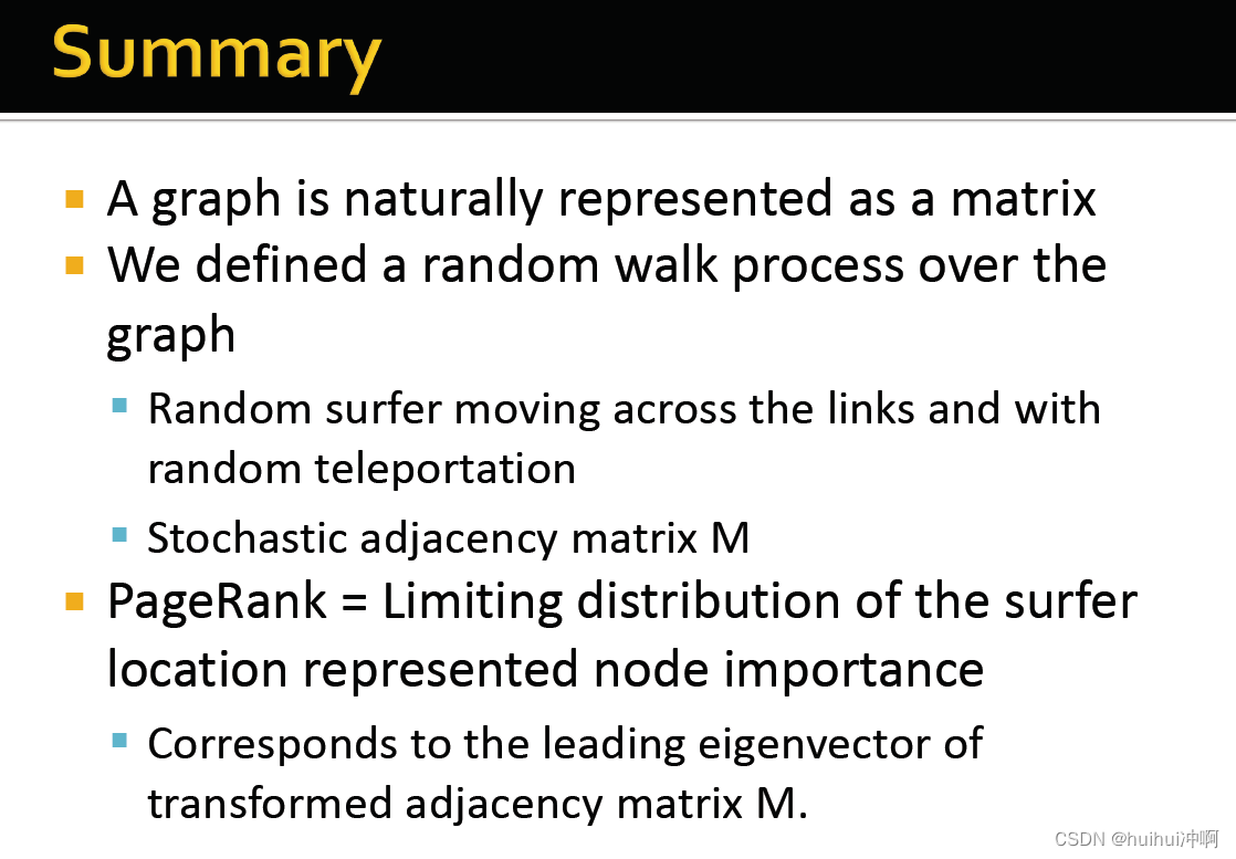CS224W 4 Graph as Matrix: PageRank,Random Walks and Embeddings_pagerank random walk-CSDN博客