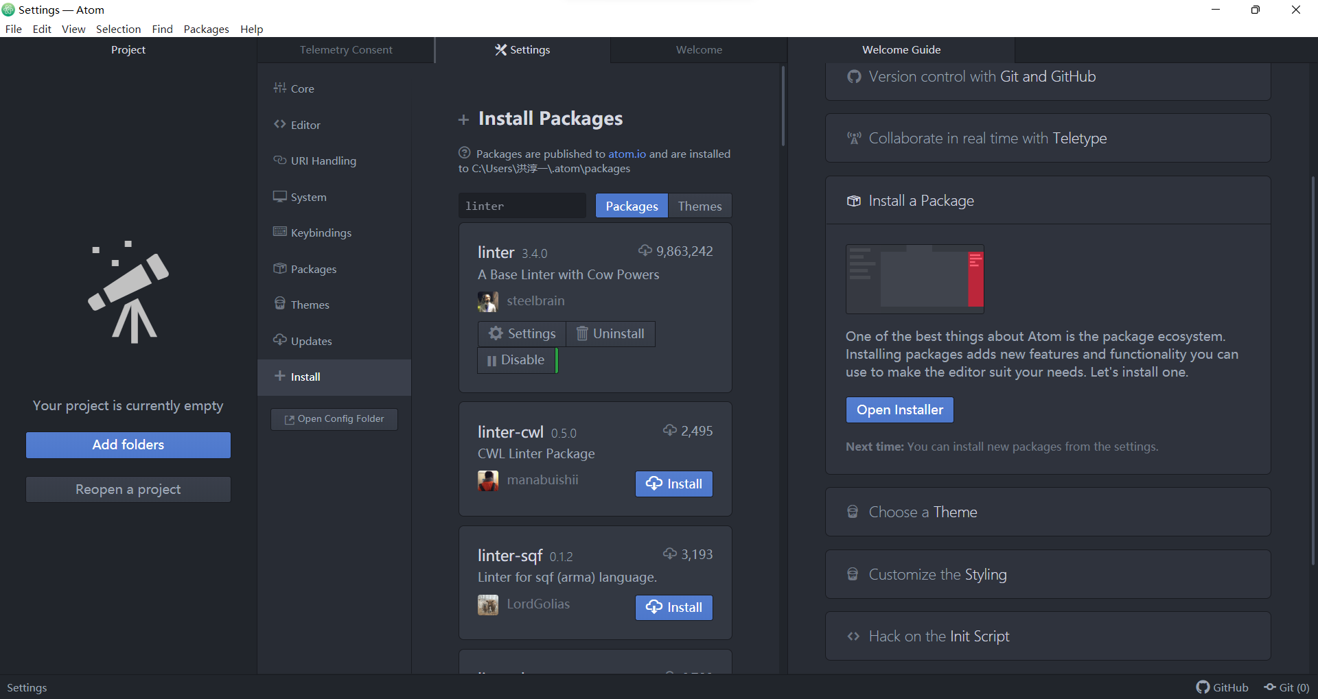 Atom编辑器配置C/C++编译环境_atom运行c++-CSDN博客