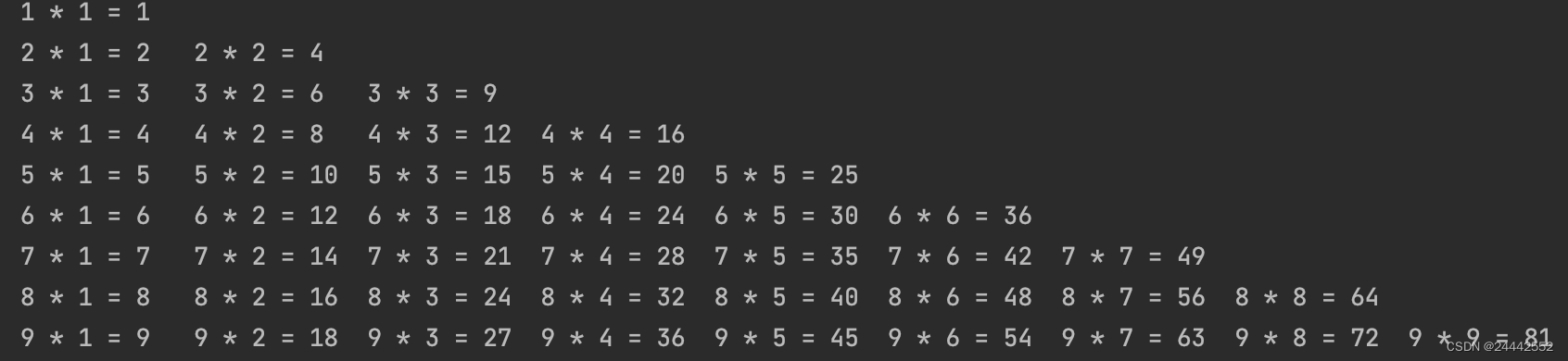 Python初学者:打印99乘法表的三种方法python打印九九乘法表 Csdn博客