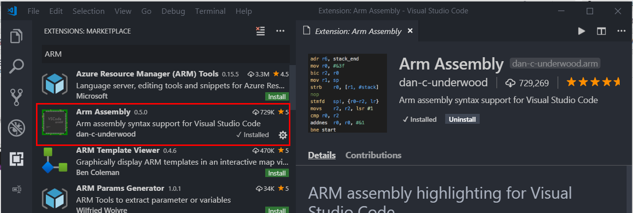 vscode安装ARM插件搜不到_vs code找不到arm应用-CSDN博客
