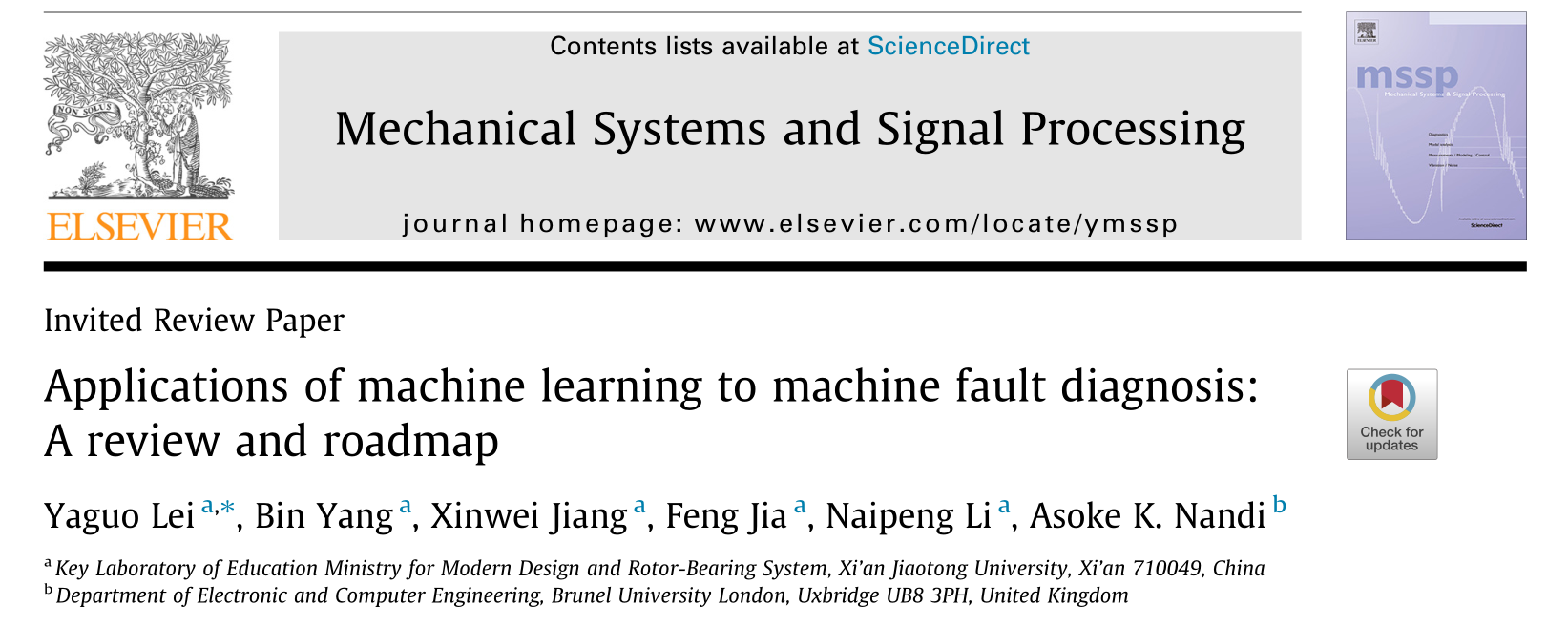 论文阅读：智能机器故障诊断方法综述Applications of machine learning to machine fault diagnosis: A review and ...