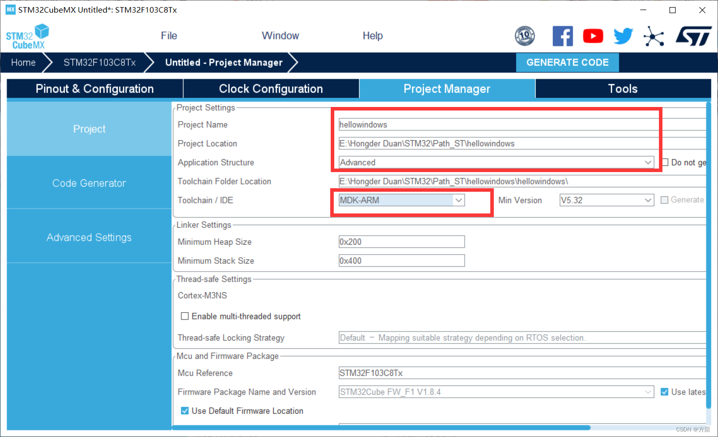 【stm32CubeMX】STM32F103c8t6串口通信-CSDN博客