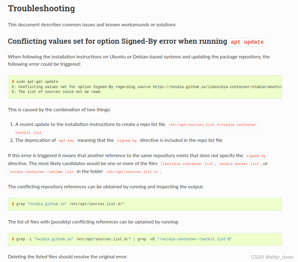 安装docker nvidia toolkit时报错E: Conflicting values set for option Signed-By_conflicting values set ...