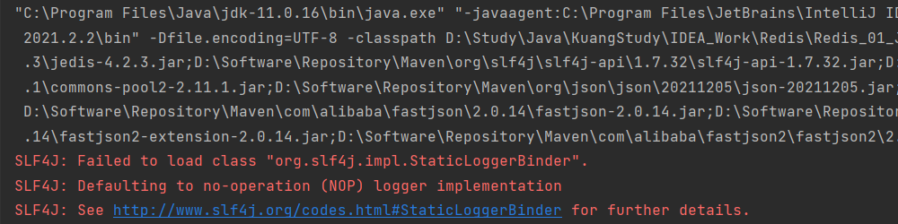 使用 Jedis 操作 Redis 时 SLF4J 报错_jedispool报错4j-CSDN博客