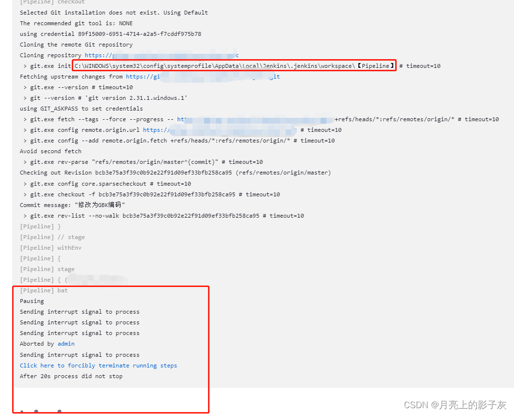 Jenkins执行pipeline时，卡在Jenkinsfile的bat命令行，导致步骤无法继续进行_jenkins pipeline bat-CSDN博客