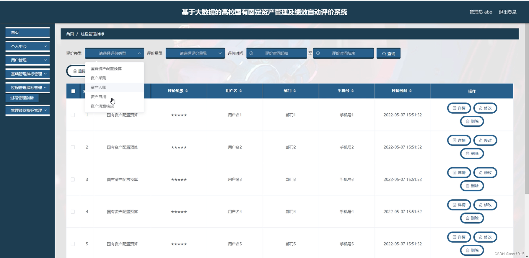 附源码 Javassm计算机毕业设计基于大数据的高校国有固定资产管理及绩效自动评价系统nihkl源码程序数据库部署基于大数据高校资产管理系统 Csdn博客