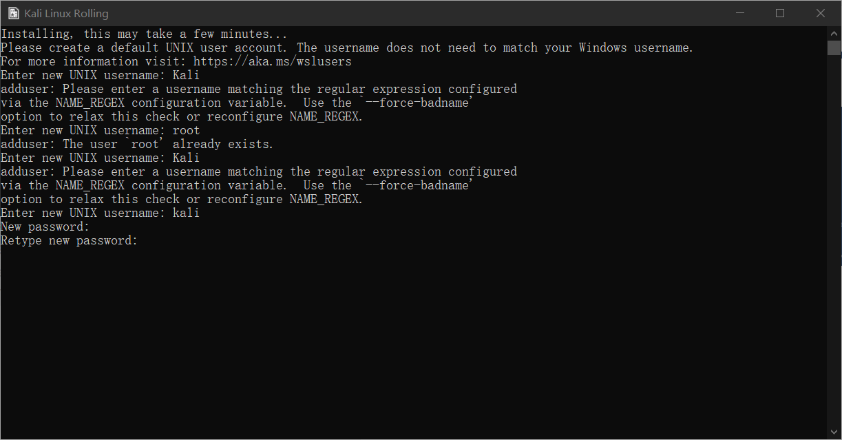 WSL（适用于 Linux 的 Windows 子系统）Kali在线安装_wsl安装kali-CSDN博客