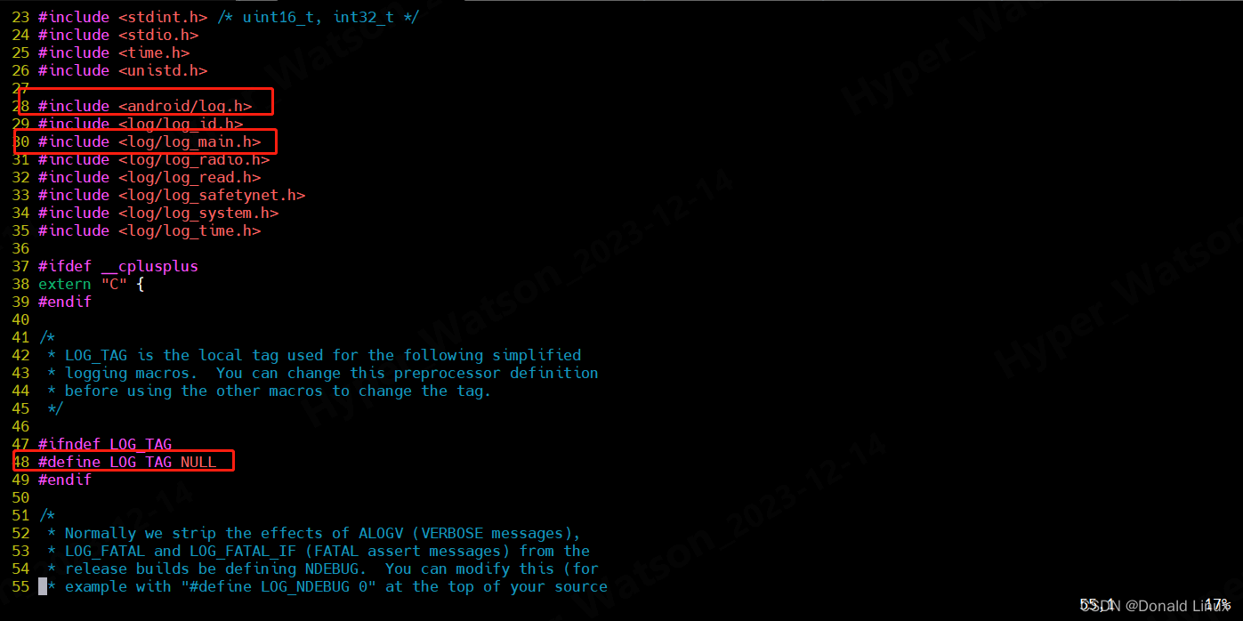 2023-12-14 分析android 系统标准的打印方法 ALOGD ALOGI ALOGE，因为ndk里面是不能使用这些函数，特意花时间跟踪一下这部分代码。本文包含封装log打印函数实例 ...