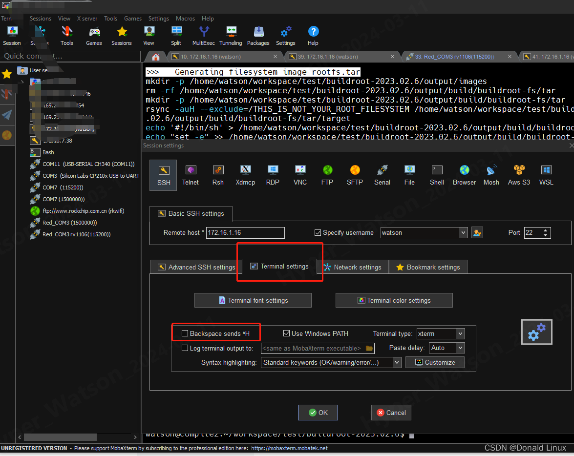 2024-03-11 MobaXterm 进入make menuconfig 里面的输入框按Backspace按键无法删除内容的问题_mobaxterm输入框-CSDN博客