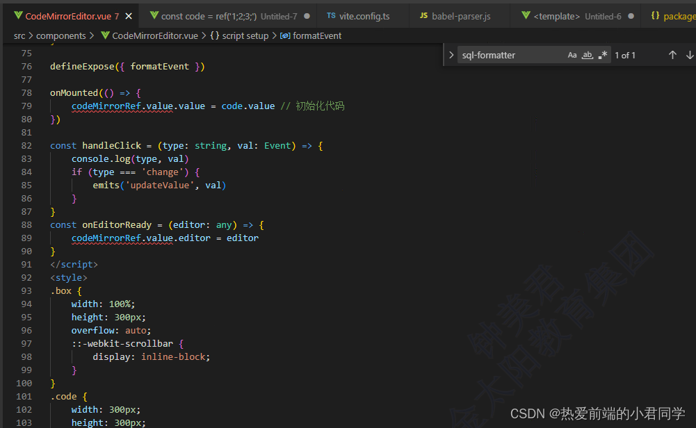 使用vue Codemirror做代码编辑器，并实现格式化代码 Csdn博客