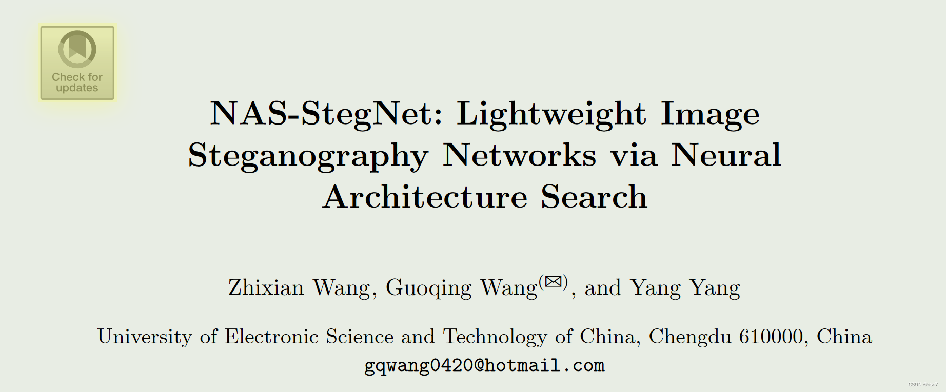 信息隐藏|NAS-StegNet: Lightweight Image Steganography Networks via Neural Architecture Search ...