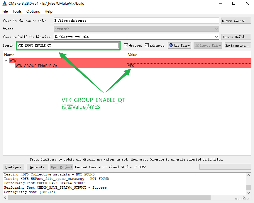 详细图文讲解CMake编译VTK，包含详细的编译环境版本_vtk编译-CSDN博客